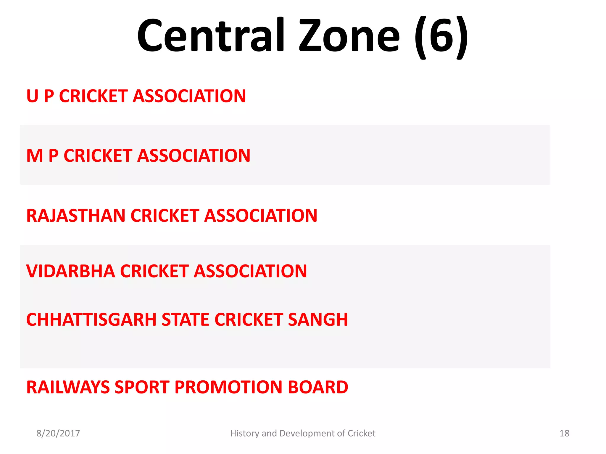 History and development of Cricket | PPTX