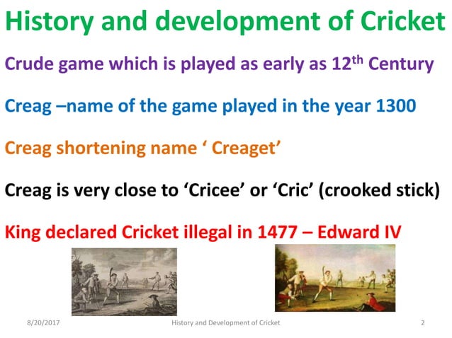 History and development of Cricket | PPT