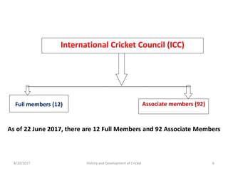 History and development of Cricket | PPTX