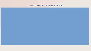 History and Development of Forensic Science, scope, Settings of ...
