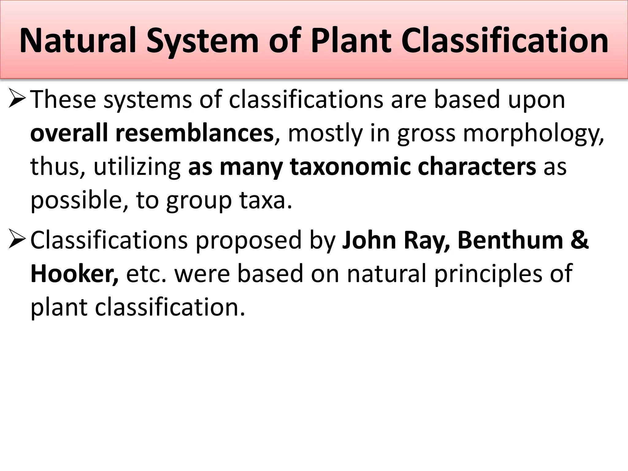 History and development of plant taxonomy | PPTX
