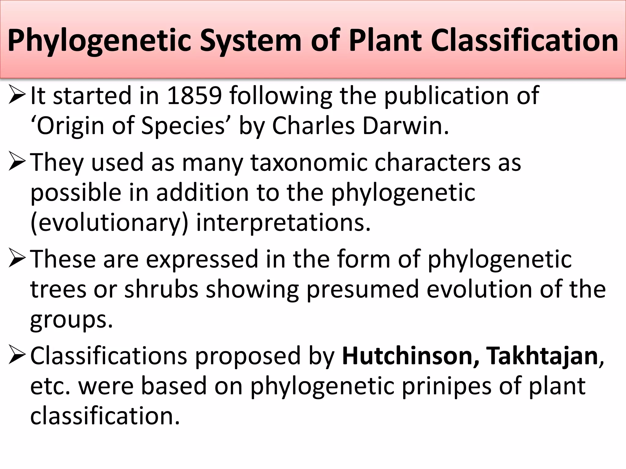 History and development of plant taxonomy | PPTX