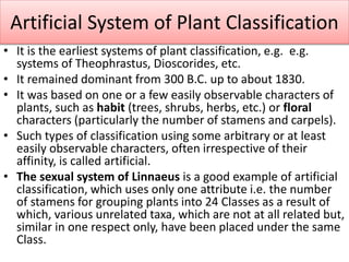 History and development of plant taxonomy | PPTX