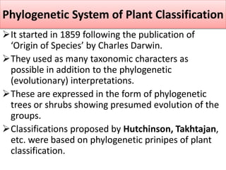History and development of plant taxonomy | PPTX