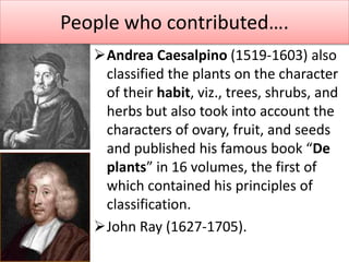 History and development of plant taxonomy | PPTX