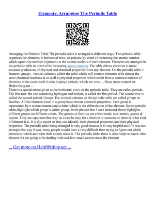 History And Development Of The Periodic Table | PDF