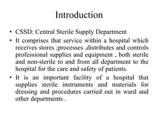 History and developoment of cssd 2 | PPTX