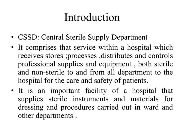 History and developoment of cssd 2 | PPTX