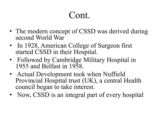 History and developoment of cssd 2 | PPTX