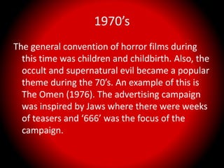 History and evolution of the horror genre | PPTX