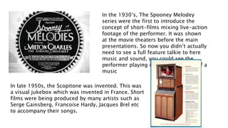 History and evolutions of music videos | PPTX