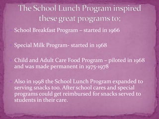 School Breakfast Program 1966
