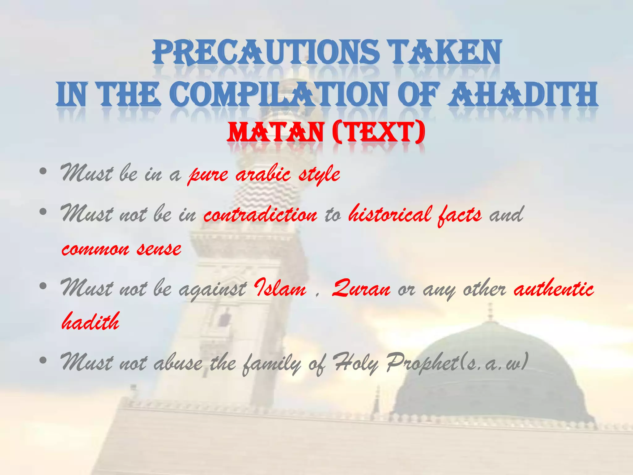 History and Importance of Ahadith | PPTX