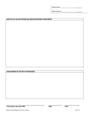 History & Physical Form PDF | PDF