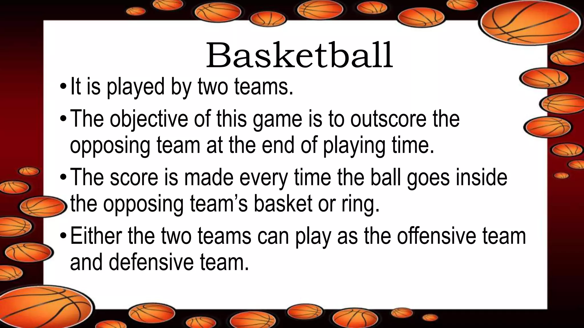 History and positions of basketball | PPTX