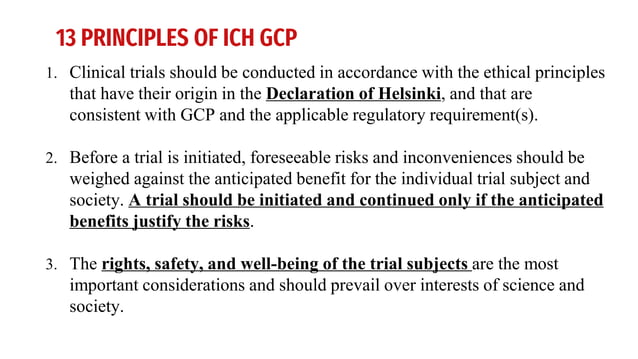 History and principles of ICH Good Clinical Practices (GCP) | PPTX