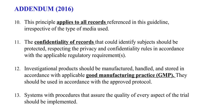 History and principles of ICH Good Clinical Practices (GCP) | PPTX