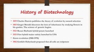 History and scope of biotechnology | PPTX