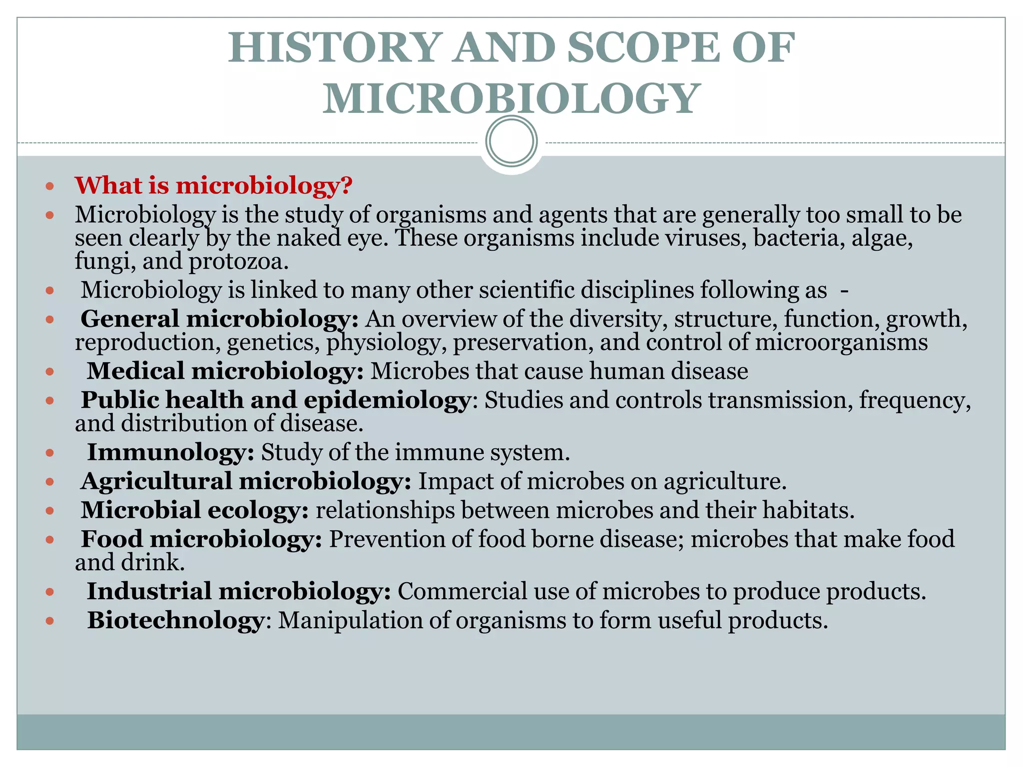 History and Scope of Microbiology | PPT