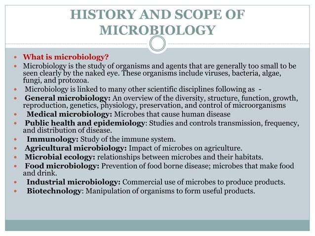 History and Scope of Microbiology | PPT