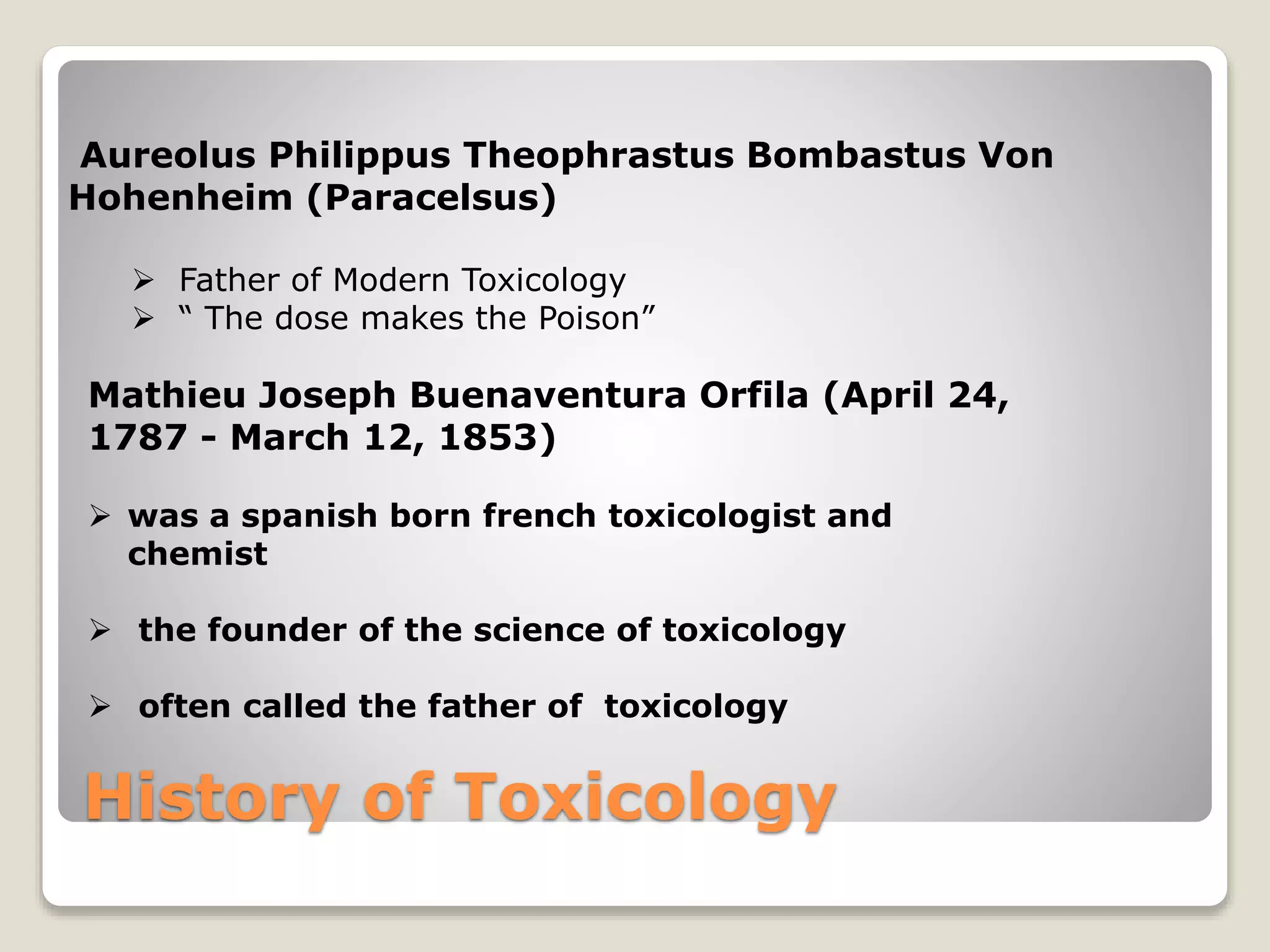 History and scope of toxicology | PPTX