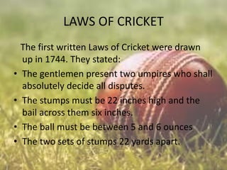 History of Cricket | PPTX