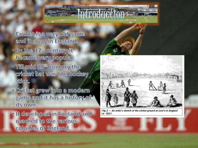 History and sports the story of cricket | PPTX