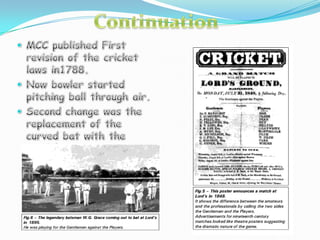 History and sports the story of cricket copy | PPTX