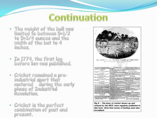 History and sports the story of cricket copy | PPTX