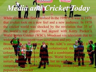 History and sport the story of cricket | PPTX