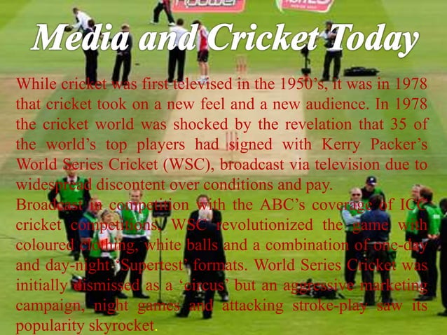 History and sport the story of cricket | PPTX