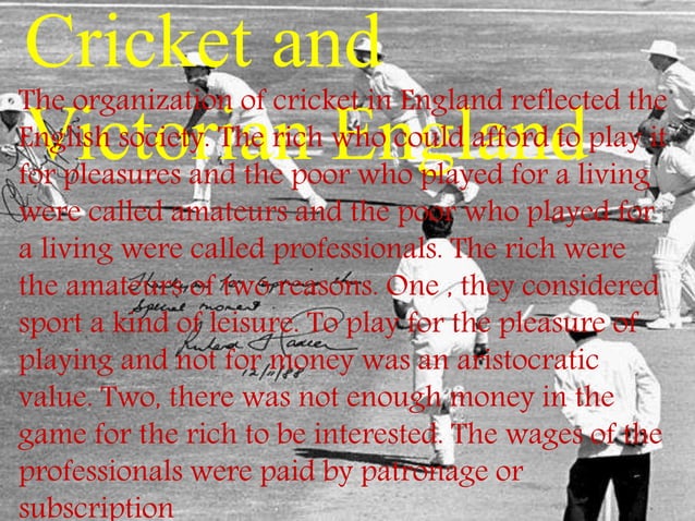History and sport the story of cricket | PPTX
