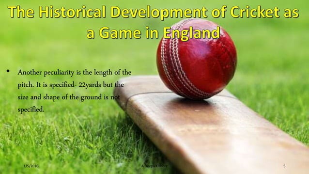 History and sport, the story of cricket | PPTX