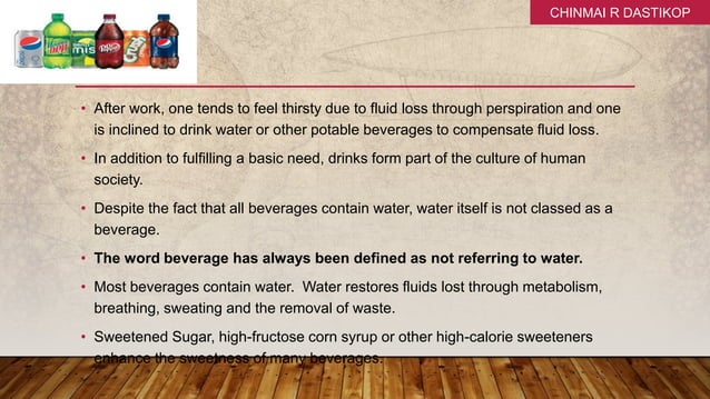 History and types of beverages | PPTX