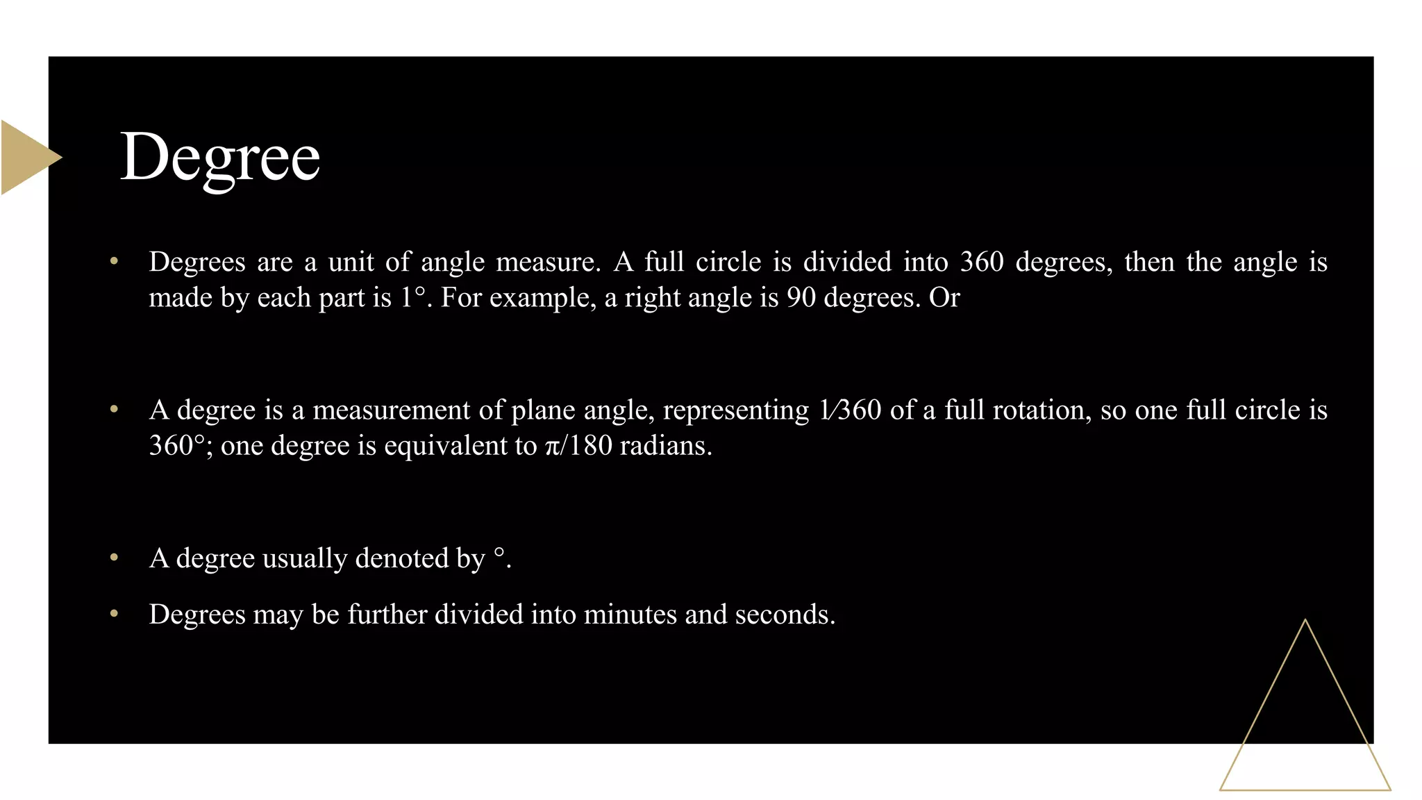 History & Applications of units of angles | PPTX
