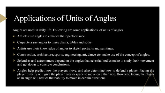 History & Applications of units of angles | PPTX