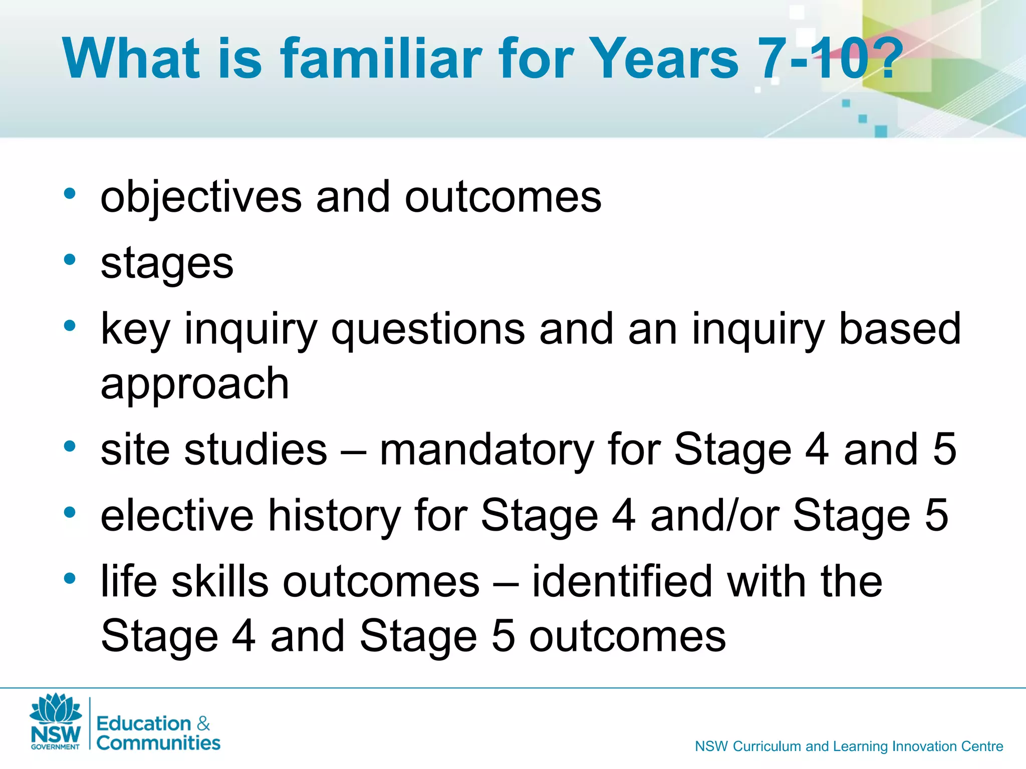 History australian curriculum sws | PPT