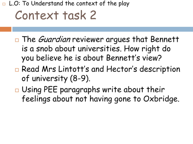History boys context2 | PPTX