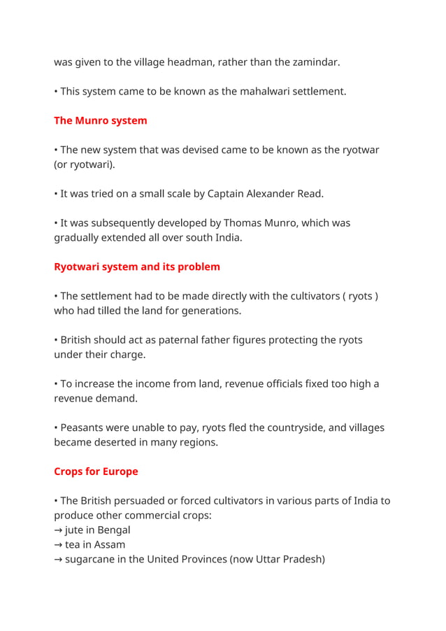 HISTORY CH3 class 8 notes (by mannu ka gyan) | DOCX