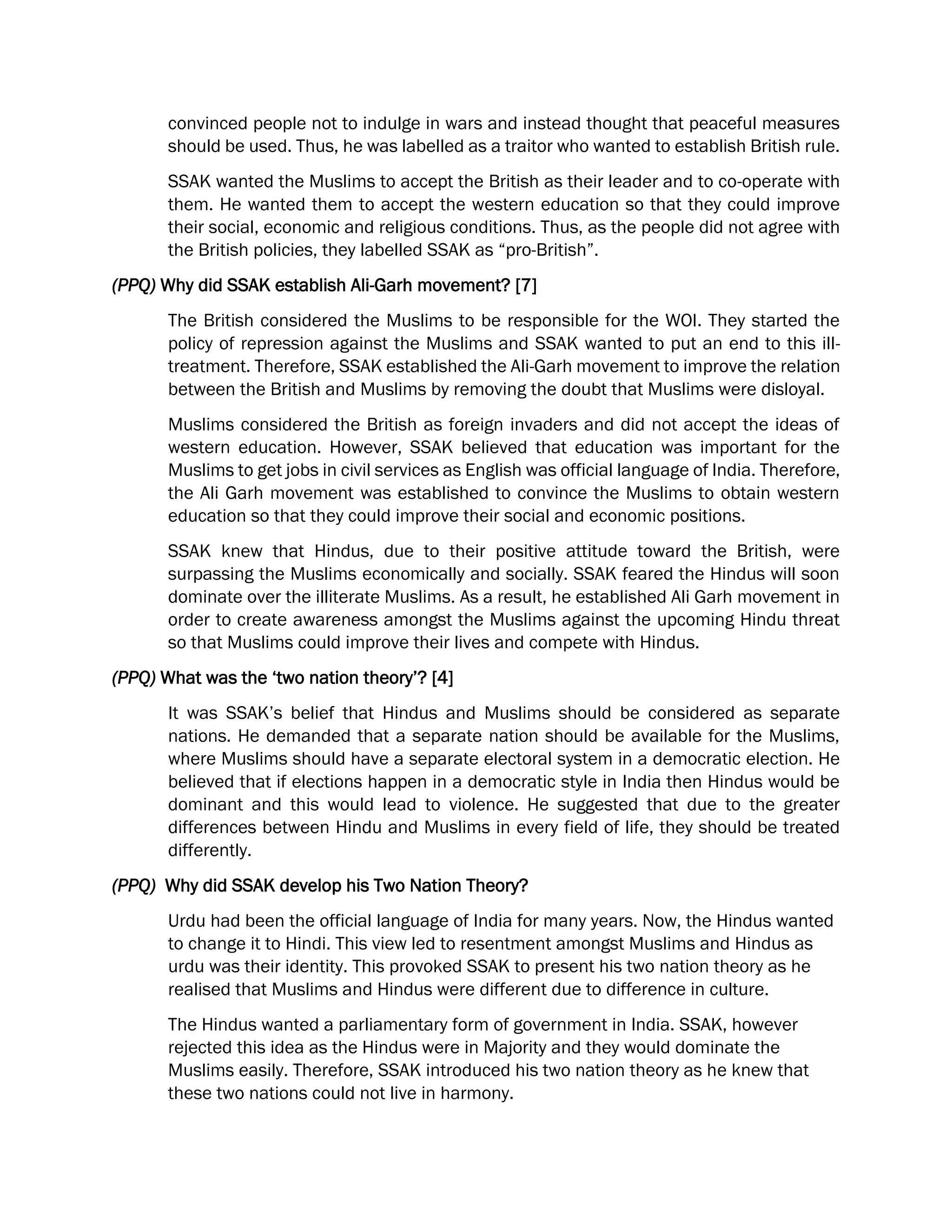 History Chapter 4 khilafat movement for olevels students of pakistan | PDF