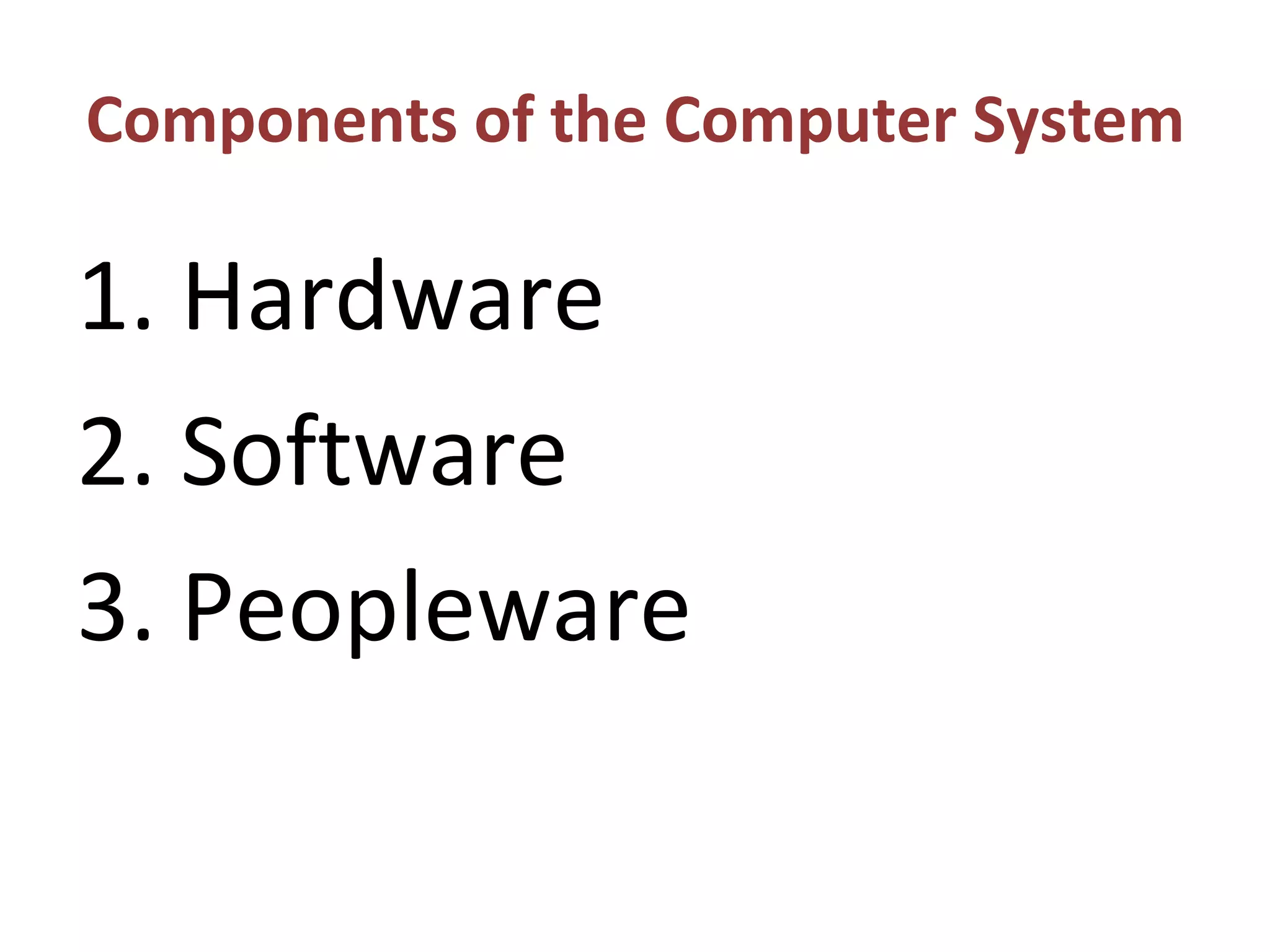 History, classification and components of computers | PPT