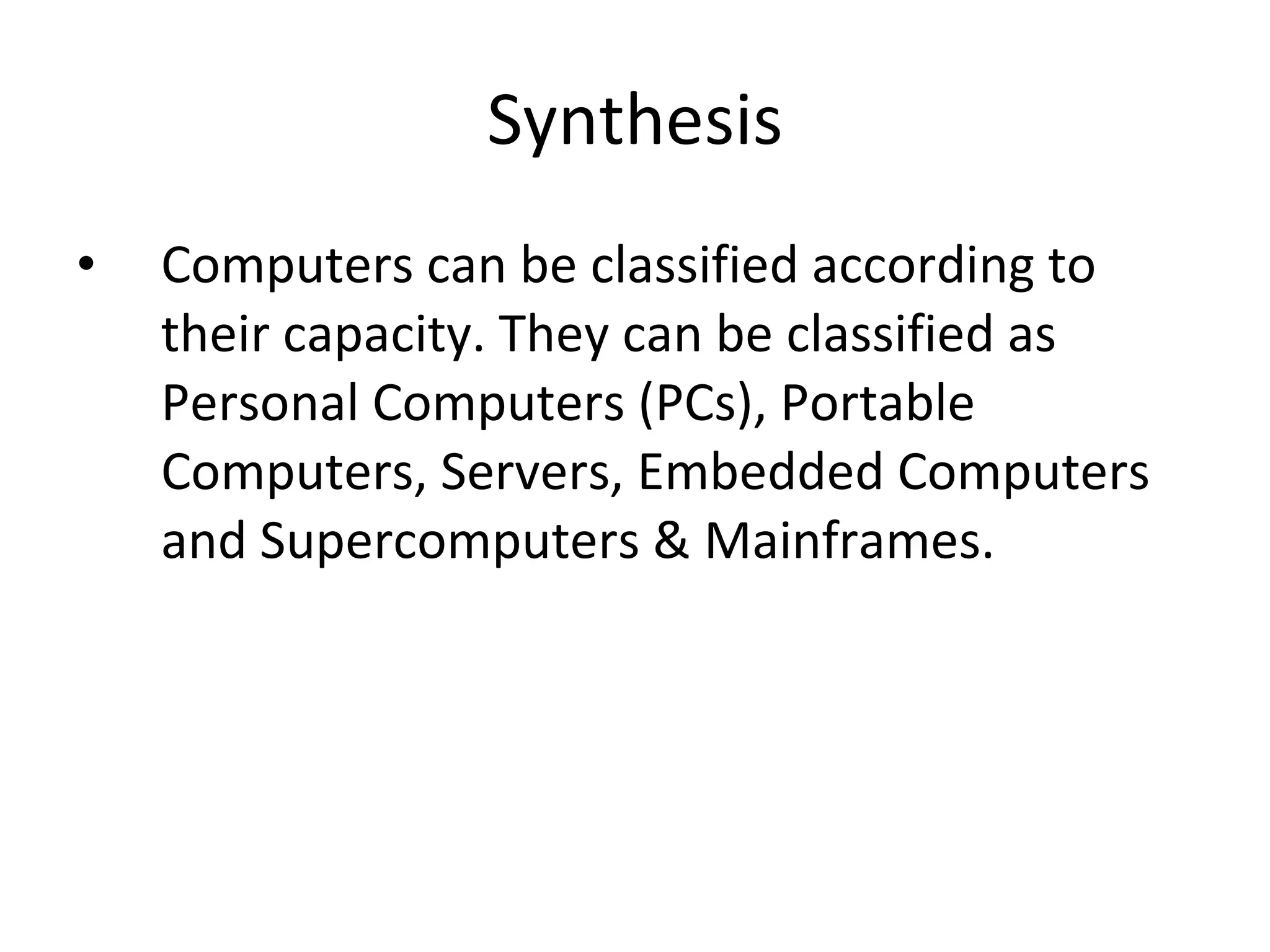 History, classification and components of computers | PPT