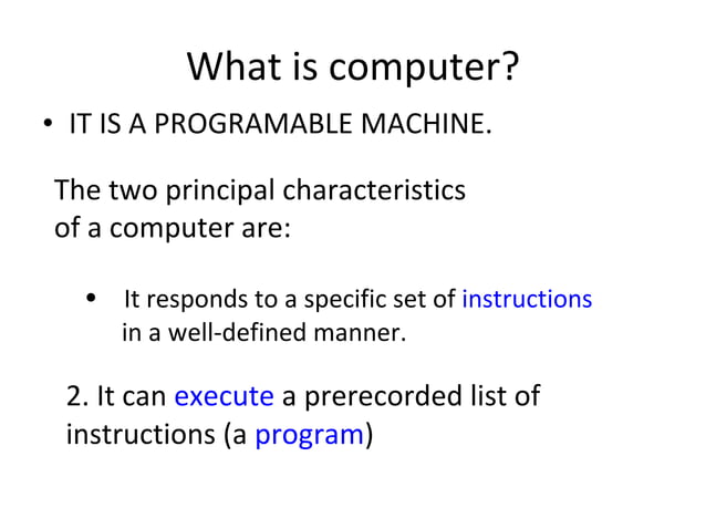 History, classification and components of computers | PPT | Computing | Technology & Computing
