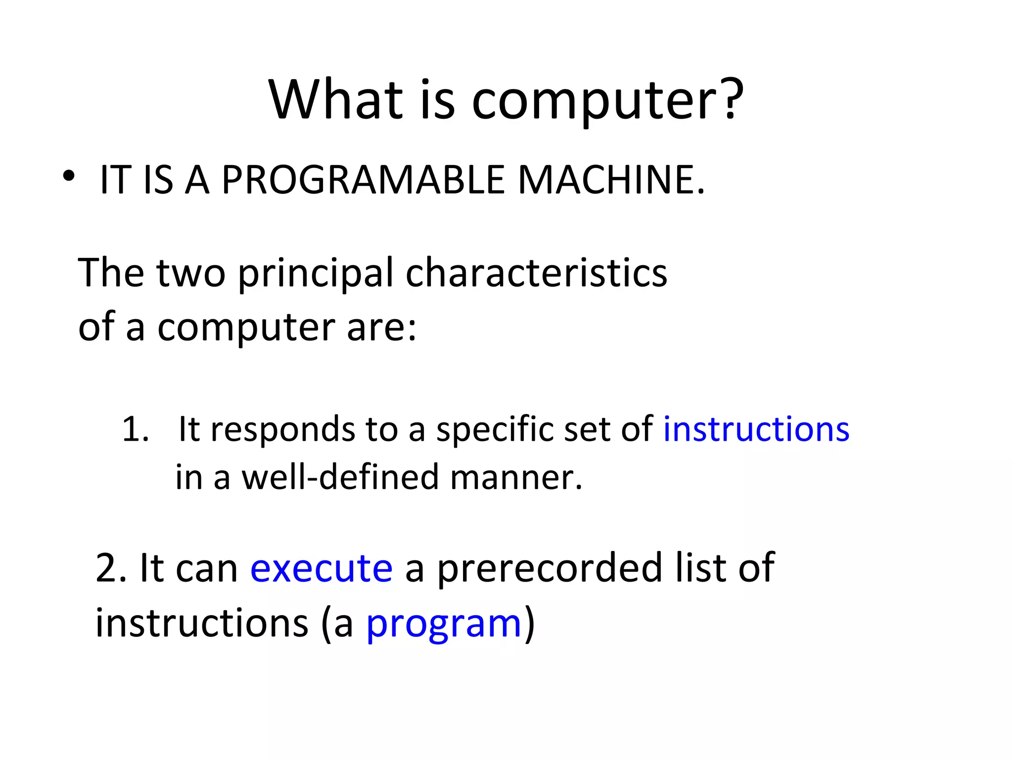 History, classification and components of computers | PPT