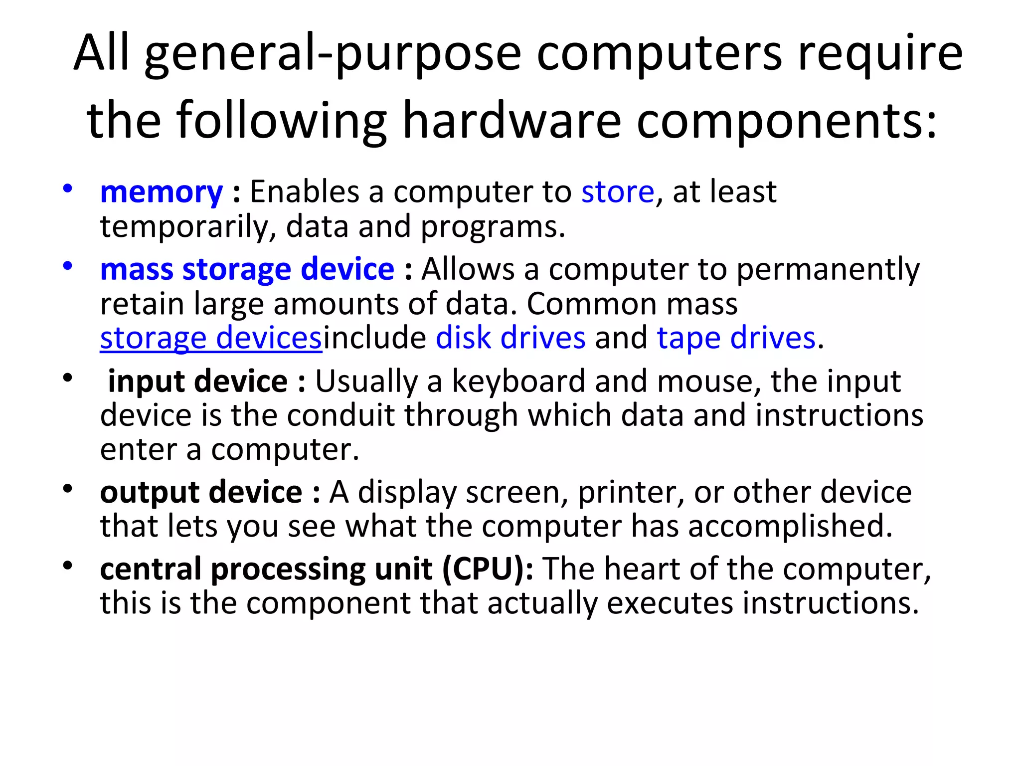 History, classification and components of computers | PPT