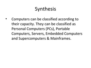 History, classification and components of computers | PPT