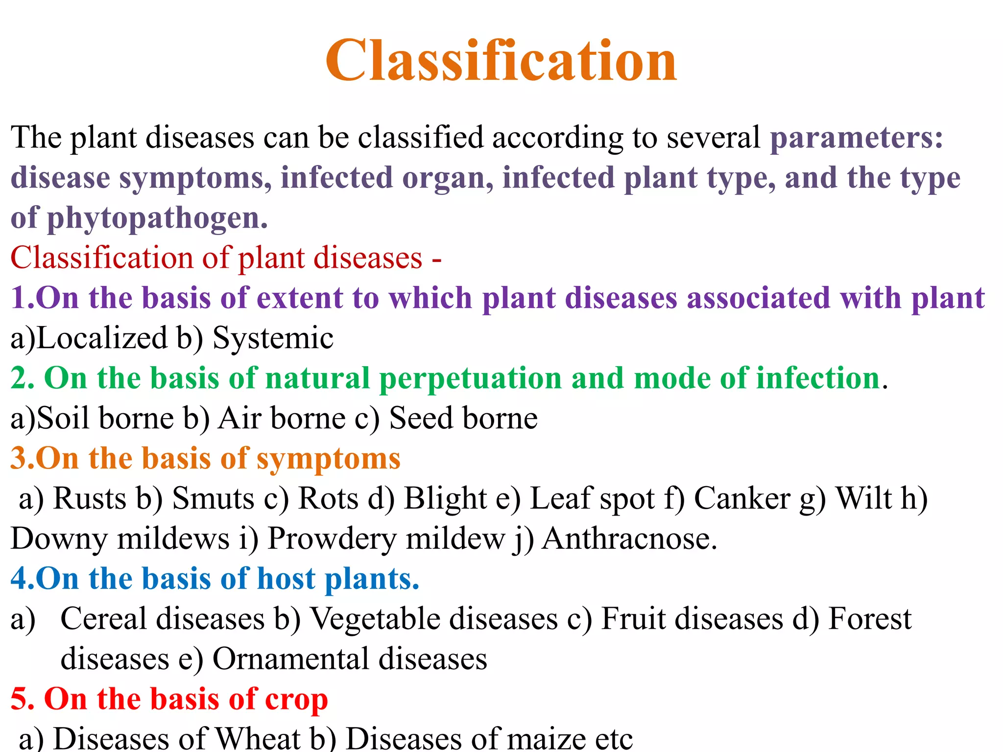 History,classification & importance of plant pathology | PPTX
