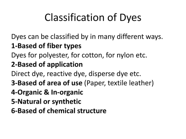 History & Classification of Dyes 1.pdf textile | PDF | Chemistry | Science