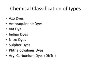 History & Classification of Dyes 1.pdf textile | PDF