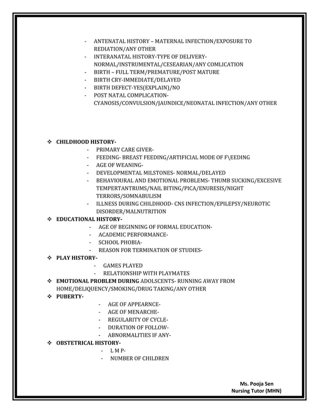psychiatric nursing HISTORY COLLECTION .docx